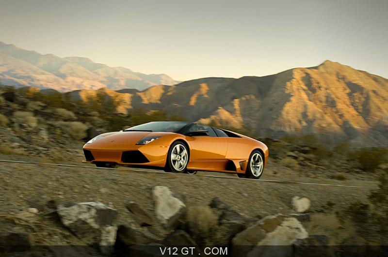 Lamborghini Murcielago LP640 Roadster orange 3/4 avant gauche filé 4 ...