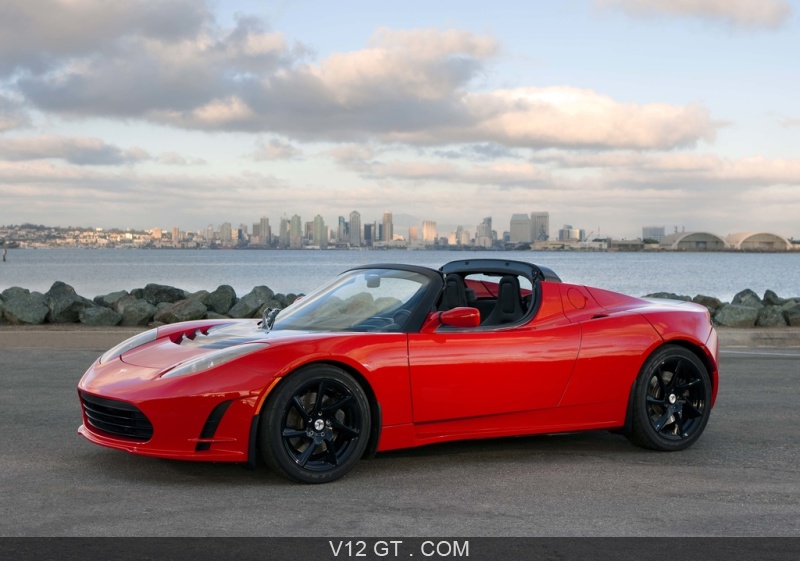 Tesla Roadster Sport rouge 3/4 avant gauche / Tesla / Photos GT / Les ...