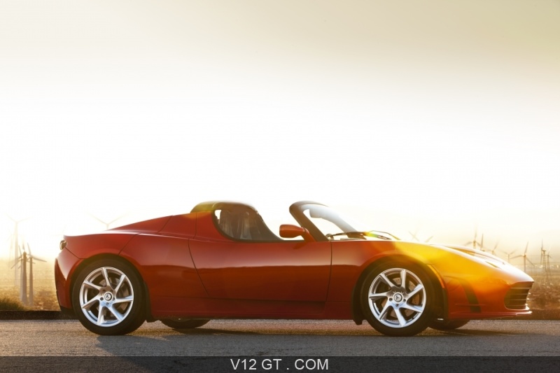 Tesla Roadster Sport rouge profil / Tesla / Photos GT / Les plus belles ...