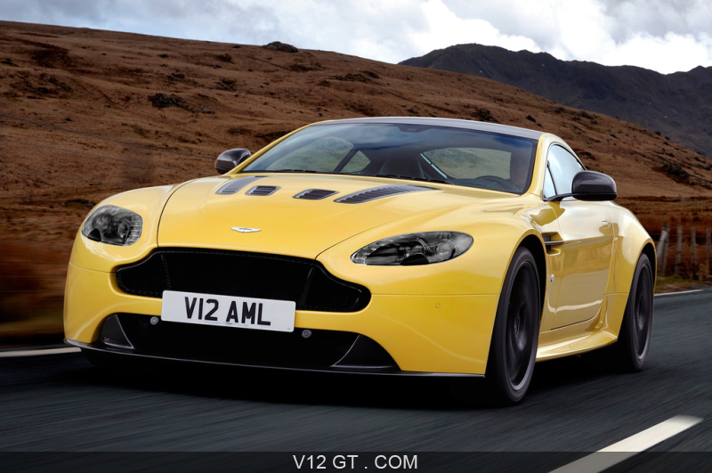 Aston Martin V12 Vantage S - jaune - 3/4 avant gauche, dynamique / Aston Martin / Photos GT ...